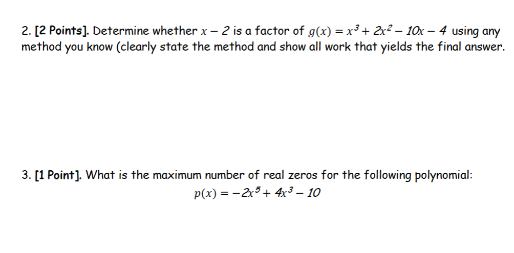 Solved [2]. ﻿Determine whether x-2 ﻿is a factor of | Chegg.com