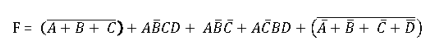 Solved F = (A+B+C) + ABCD + ABC + ACBD + (A + B + C + D) (+ | Chegg.com