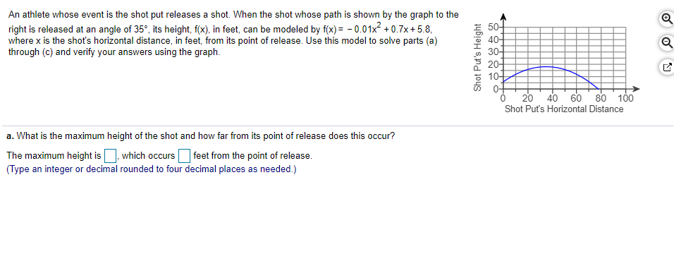 Solved Give the domain and range of the quadratic function | Chegg.com
