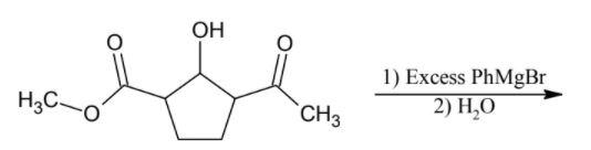 Solved ОН HC- 1) Excess PhMgBr 2) Н,0 CH3 Excess | Chegg.com