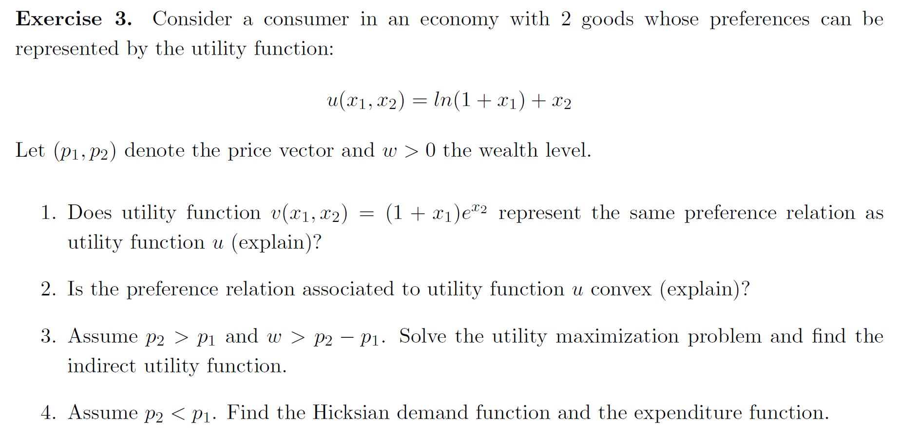 Solved Exercise 3. Consider a consumer in an economy with 2 | Chegg.com