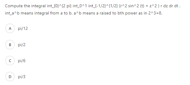 Solved Compute the integral int_{0}∧{2 pi\} int_0^ 0∧ | Chegg.com
