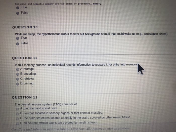 Solved Episodic and semantic sesory are two types of | Chegg.com
