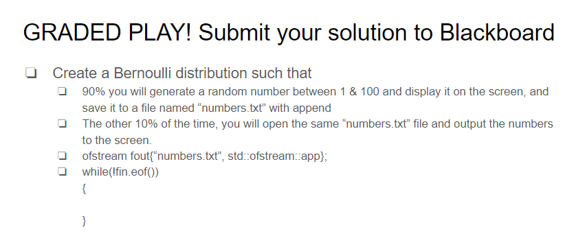 Solved GRADED PLAY! Submit your solution to Blackboard | Chegg.com