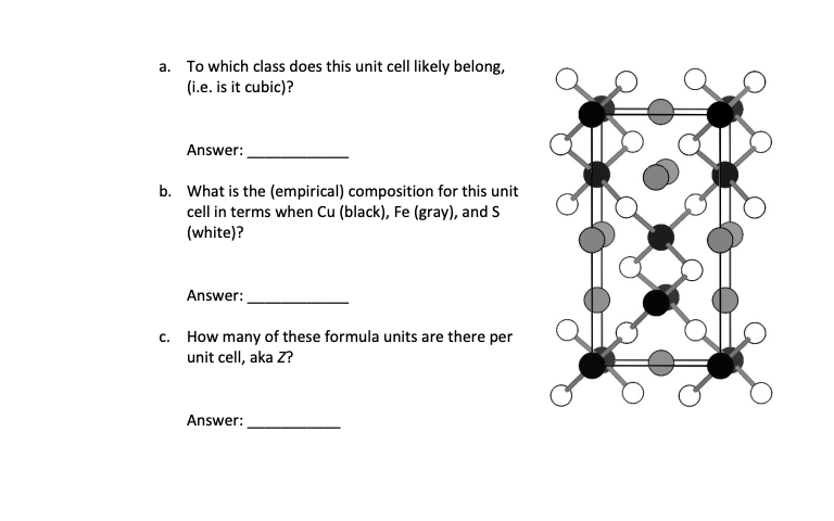 Solved 5. Shown at right is a unit cell for the | Chegg.com