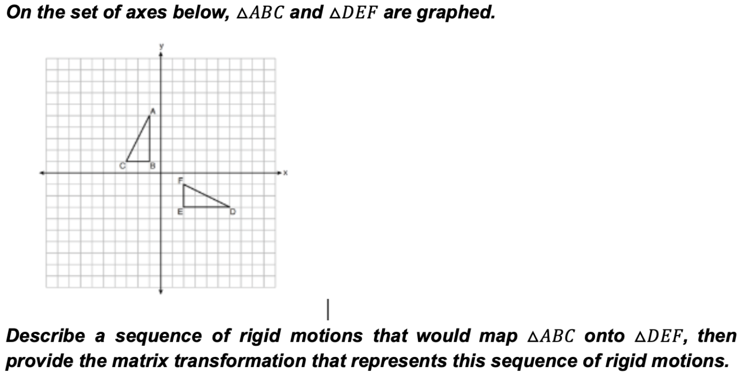 Solved On the set of axes below, ABC and DEF are graphed. | Chegg.com