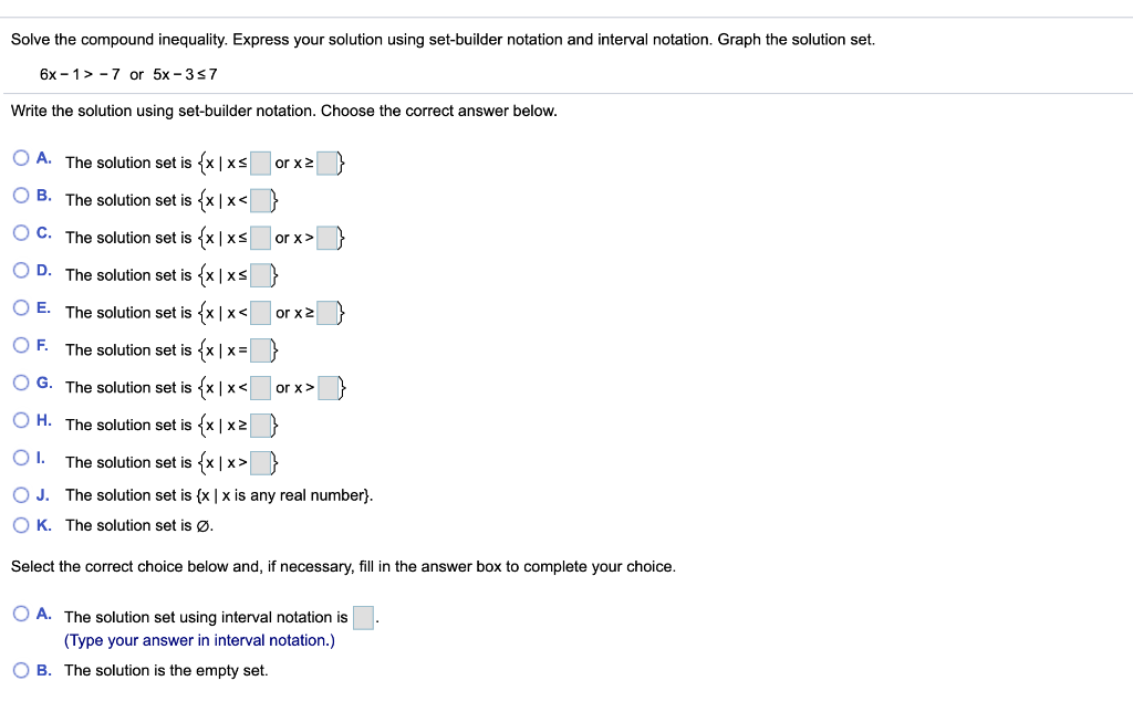Solved Solve the compound inequality. Express your solution | Chegg.com
