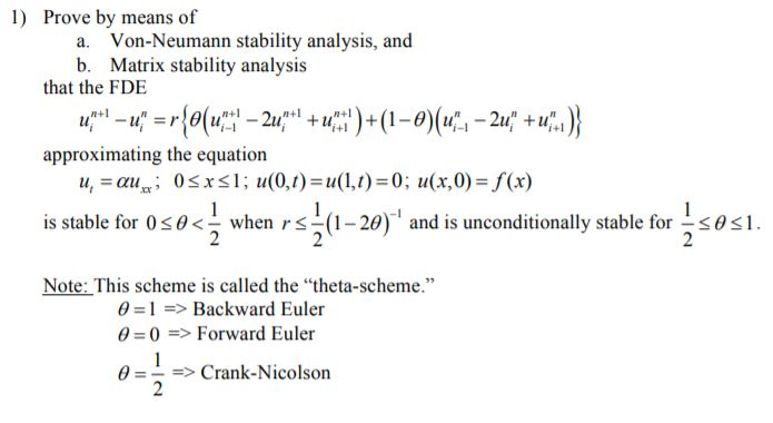 Solved 1) Prove by means of a. Von-Neumann stability | Chegg.com
