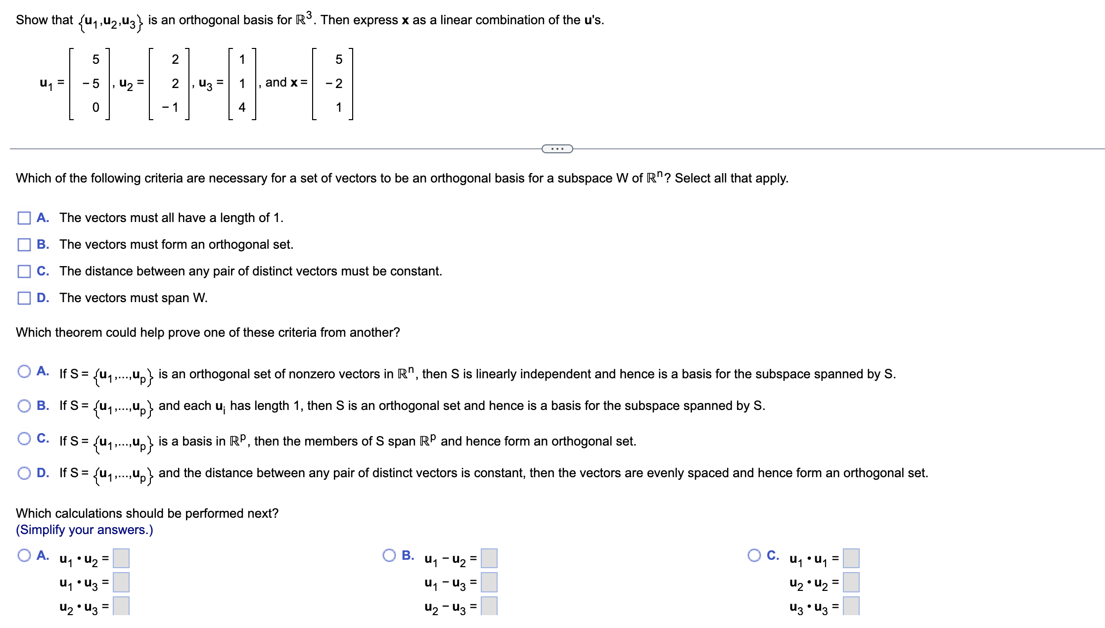 Solved Show that {u1,u2,u3} is an orthogonal basis for R3. | Chegg.com