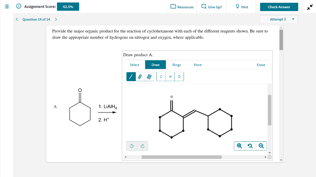 Solved Assignment Score: 62.5% Resources CX Give Up? Hint | Chegg.com