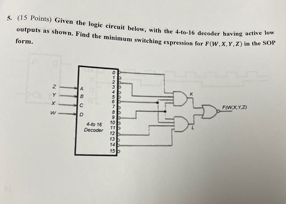 Solved 5. (15 Points) Given the logic circuit below, with | Chegg.com