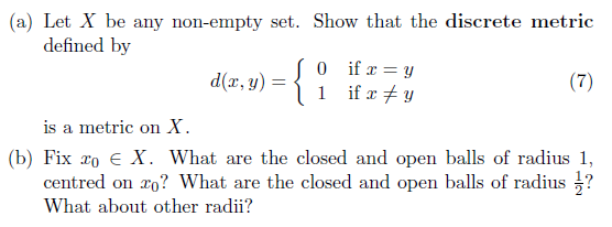 Solved (a) Let X be any non-empty set. Show that the | Chegg.com
