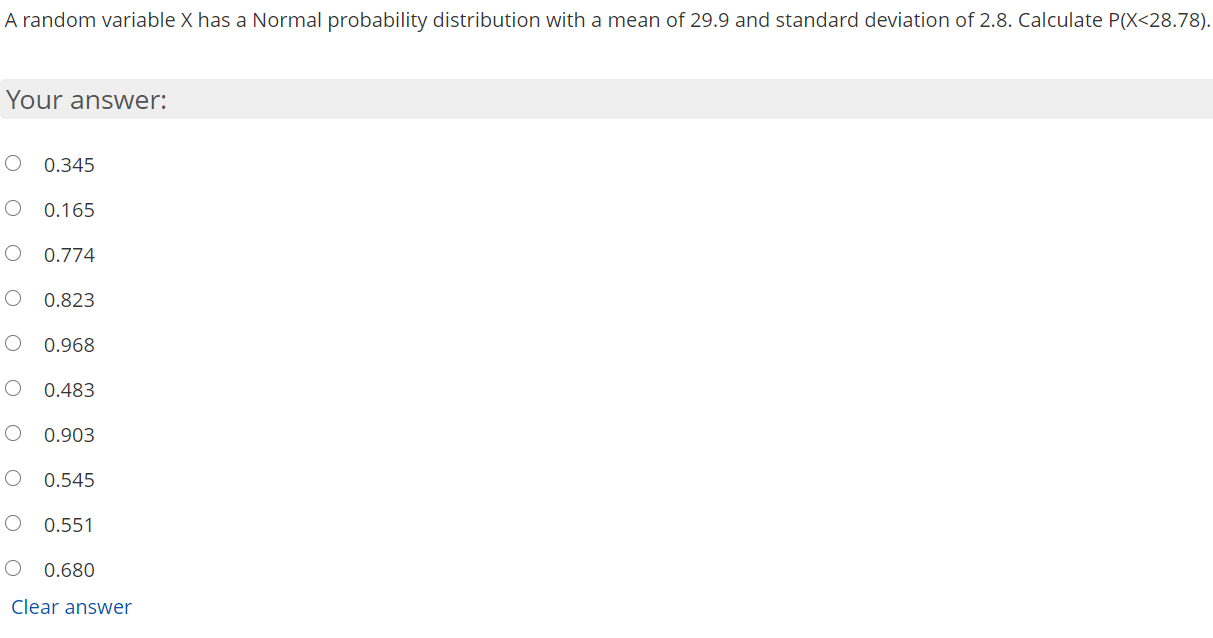 Solved A random variable X has a Normal probability | Chegg.com