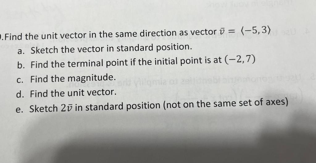 Solved Find the unit vector in the same direction as vector | Chegg.com