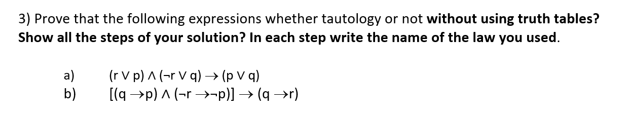 3) Prove that the following expressions whether | Chegg.com