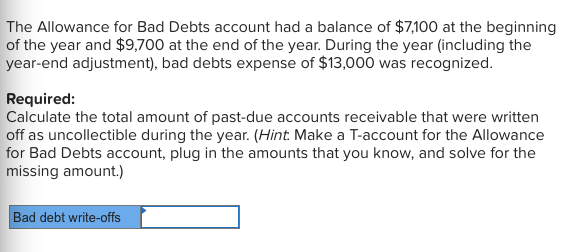 Solved The Allowance for Bad Debts account had a balance of | Chegg.com