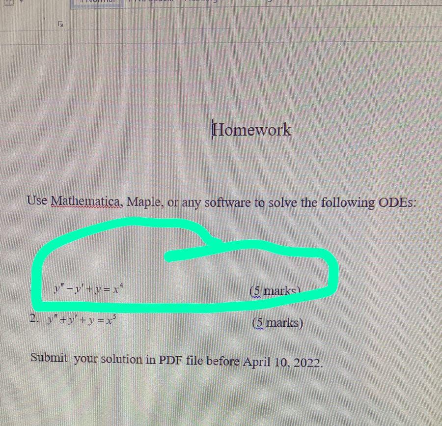 Solved Homework Use Mathematica, Maple, or any software to | Chegg.com