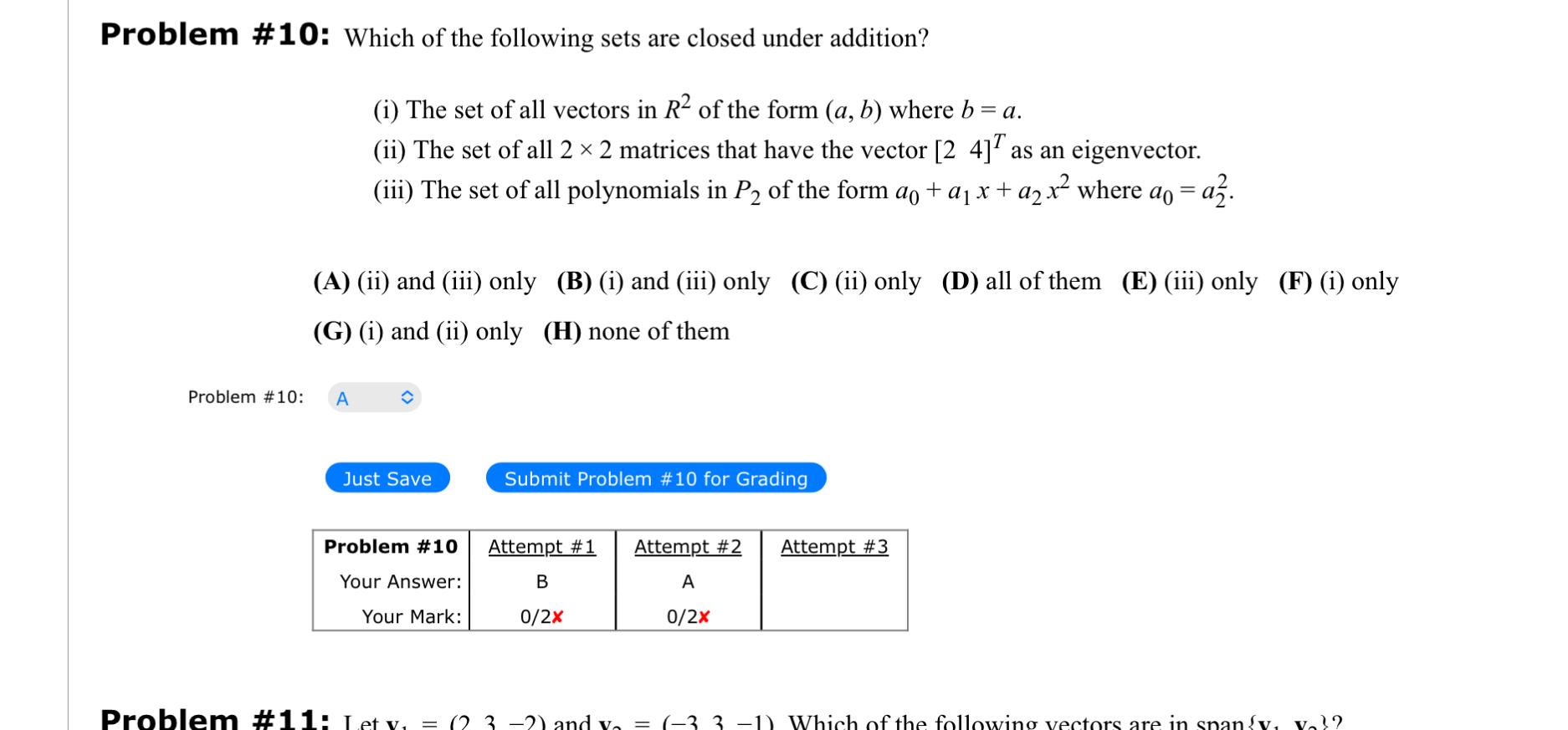 Solved m \# 10: Which of the following sets are closed under | Chegg.com