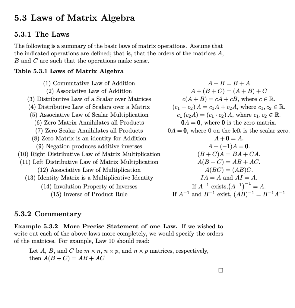 Solved 5.3.1 The Laws The following is a summary of the | Chegg.com