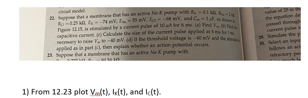 Solved Thank you!From 12.23 ﻿plot Vm(t),IK(t), ﻿and IC(t). | Chegg.com