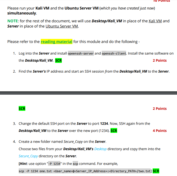 Solved Please run your Kali VM and the Ubuntu Server VM | Chegg.com