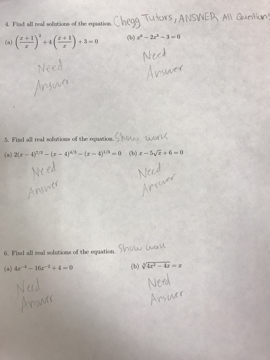 Solved Find all real solutions of the equation. (a) (x + | Chegg.com