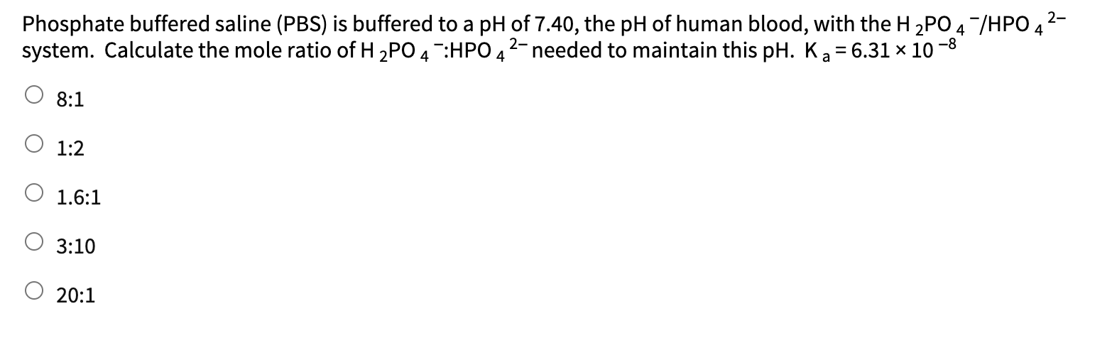Solved 2- Phosphate buffered saline (PBS) is buffered to a | Chegg.com