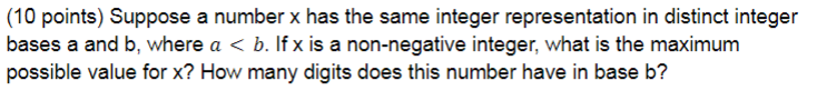 Solved Convert 20Ob+2 to base b where b≥9(10 points) Suppose | Chegg.com