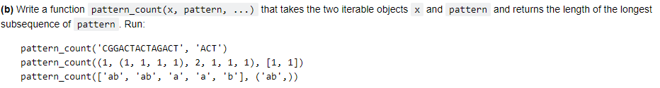 Solved Please write in python.Write a function pattern_count | Chegg.com