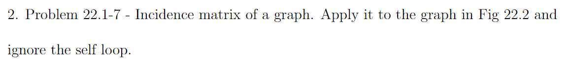 Solved 2. Problem 22.1-7 - Incidence matrix of a graph. | Chegg.com