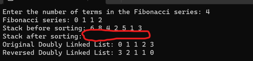 Solved Stack after sorting not showing value find the | Chegg.com