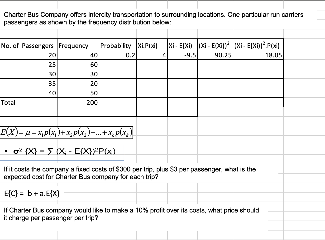 Solved Charter Bus Company offers intercity transportation | Chegg.com