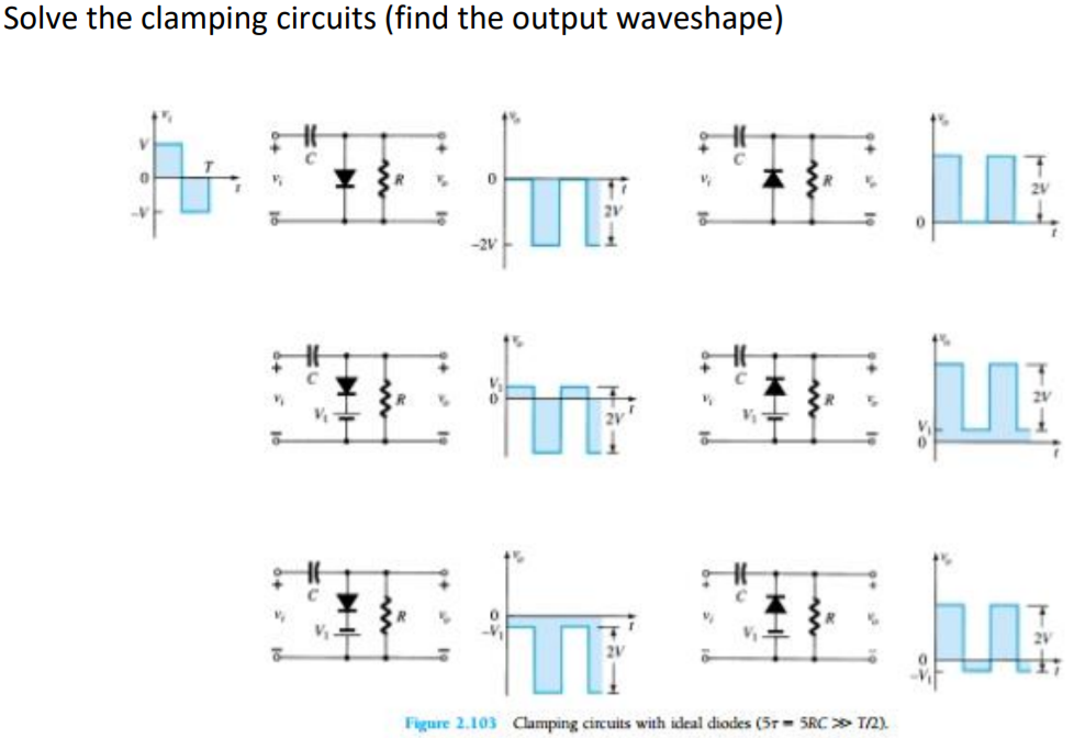 Solved Solve the clamping circuits (find the output | Chegg.com
