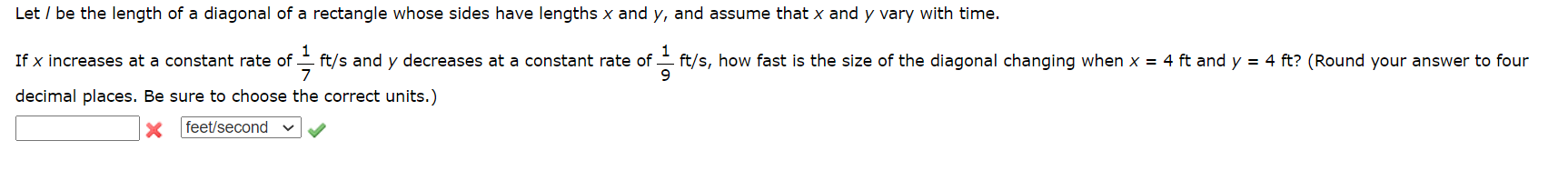 Solved Let / be the length of a diagonal of a rectangle | Chegg.com