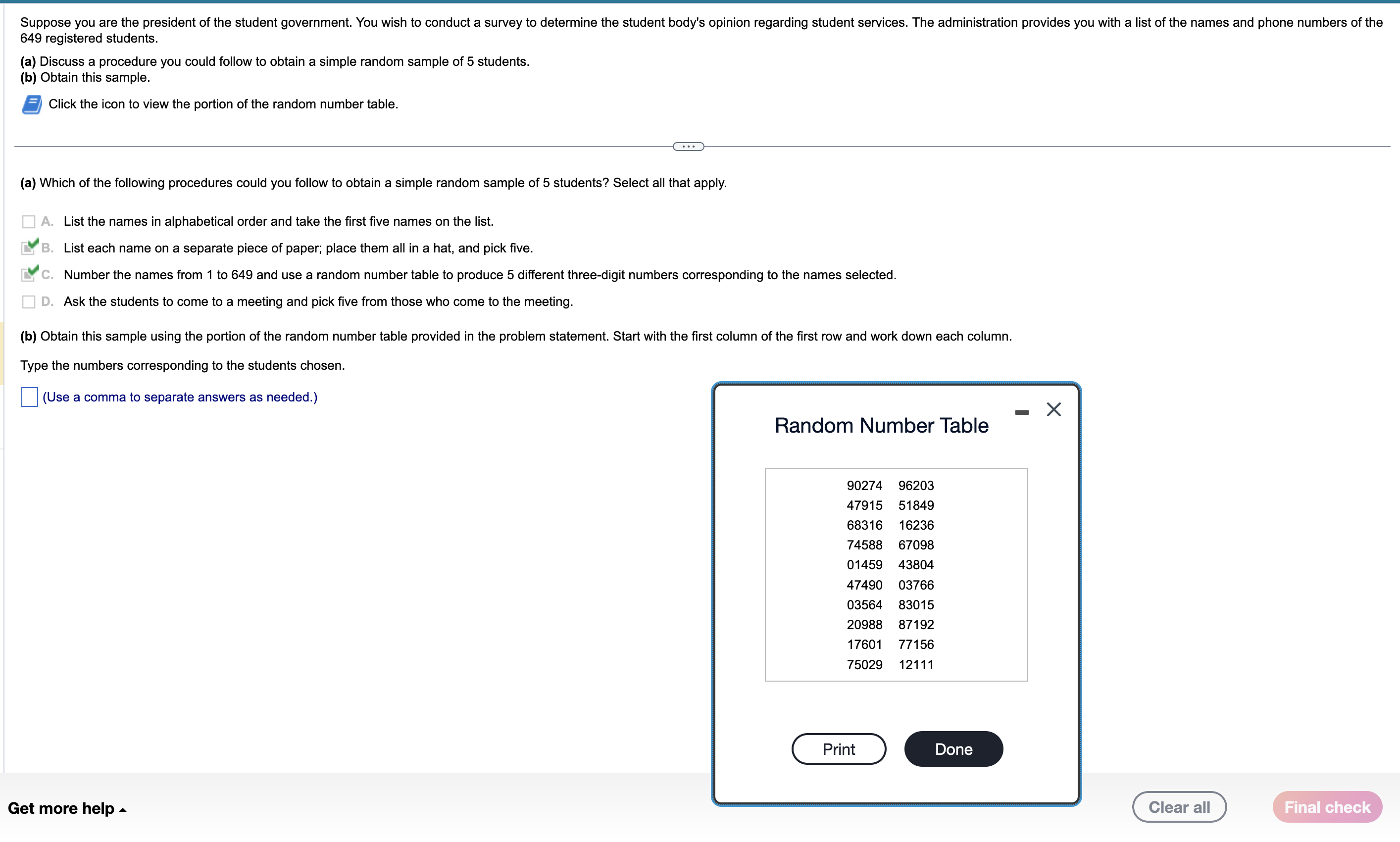 Solved 649 ﻿registered students.(a) ﻿Discuss a procedure you | Chegg.com