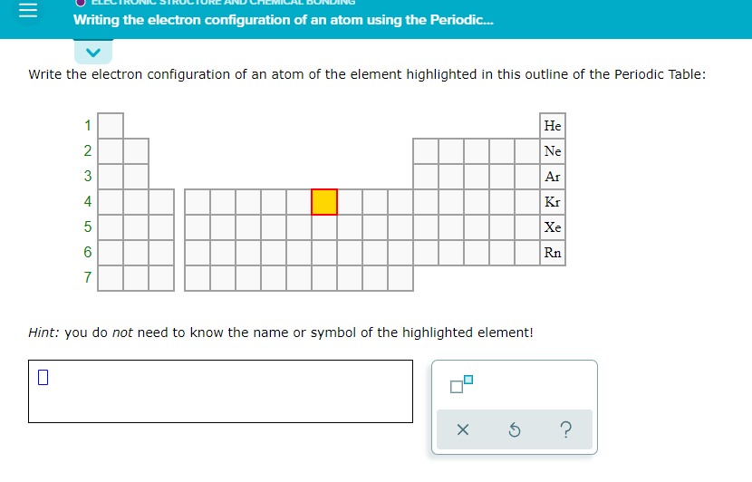 Solved Writing the electron configuration of an atom using | Chegg.com