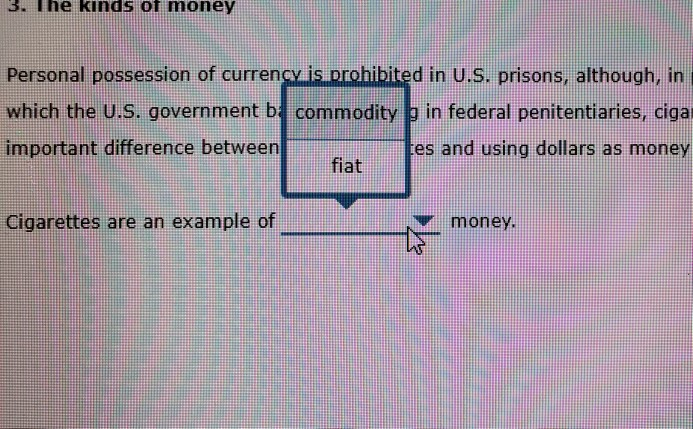 Solved 3. The kinds of money Personal possession of currency | Chegg.com