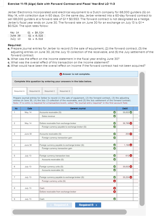 Solved Exerclse 11.13 (Algo) Sole with Forwerd Contrect and | Chegg.com