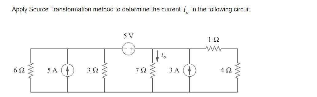 Solved Apply Source Transformation method to determine the | Chegg.com