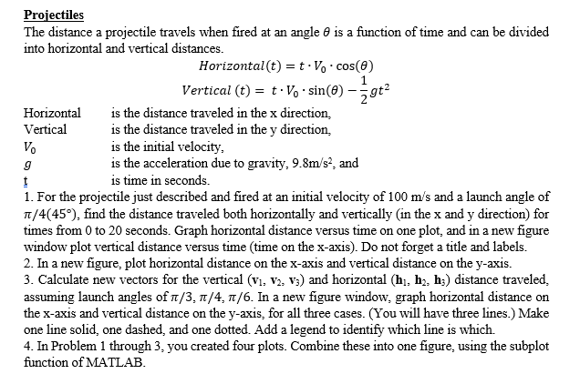 Solved Projectiles The distance a projectile travels when | Chegg.com Solved Projectiles The distance a projectile travels when | Chegg.com