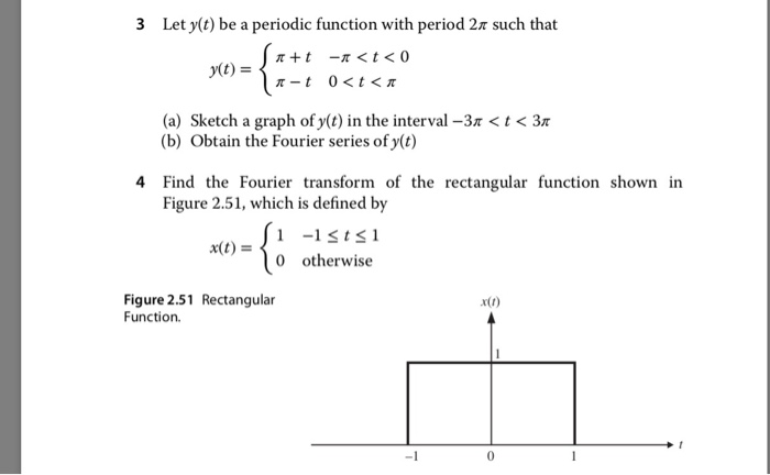 Solved 3 Let y(t) be a periodic function with period 2π such | Chegg.com