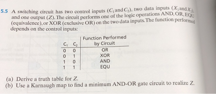 Solved switching circuit has two control inputs (Cand C2), | Chegg.com