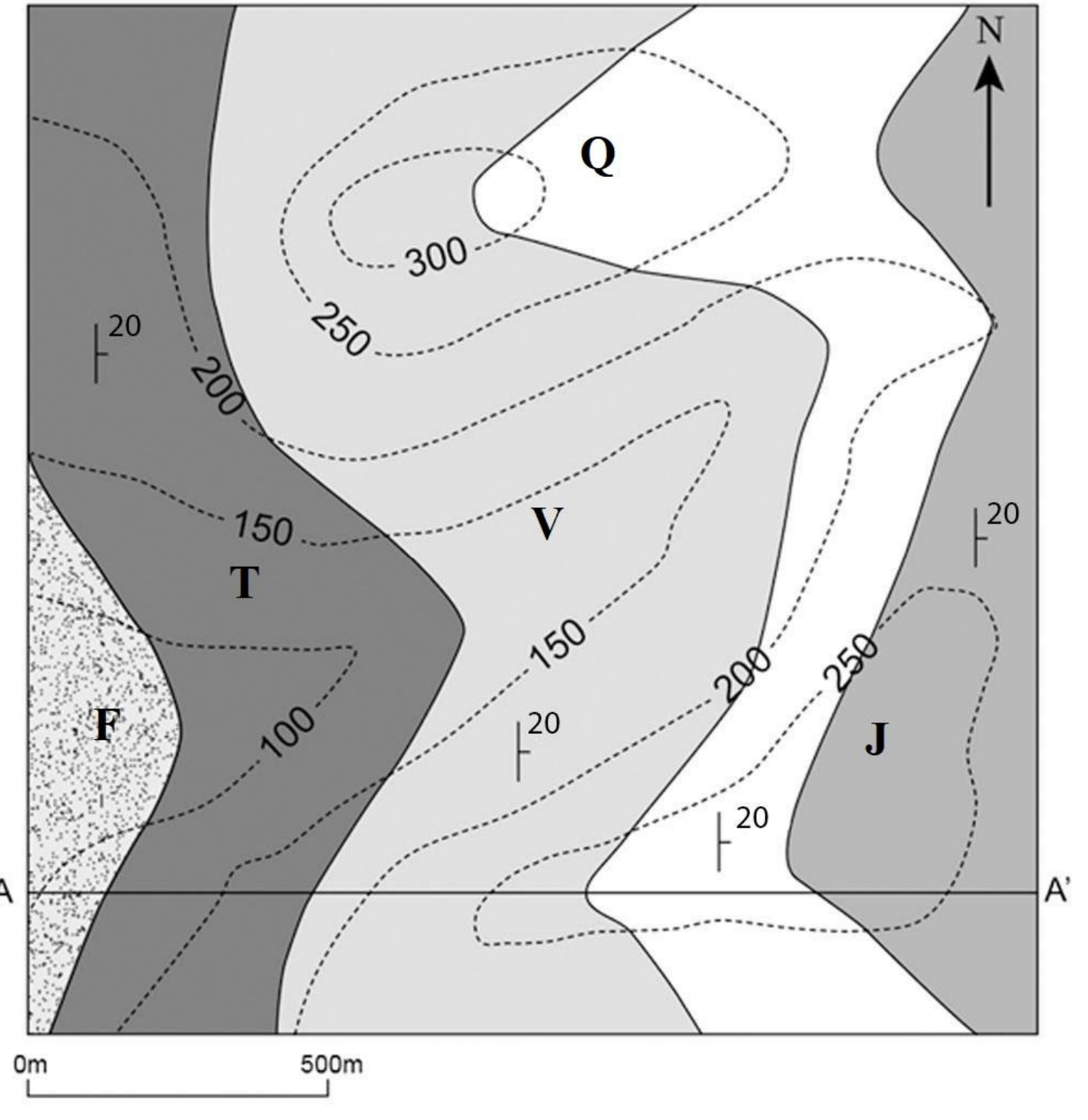 Solved Create a geologic cross section based on this map | Chegg.com