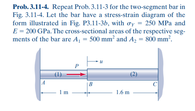 Prob. 3.11-4. Repeat Prob. 3.11-3 for the two-segment | Chegg.com Prob. 3.11-4. Repeat Prob. 3.11-3 for the two-segment | Chegg.com