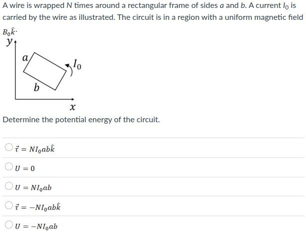 Solved A wire is wrapped N times around a rectangular frame | Chegg.com
