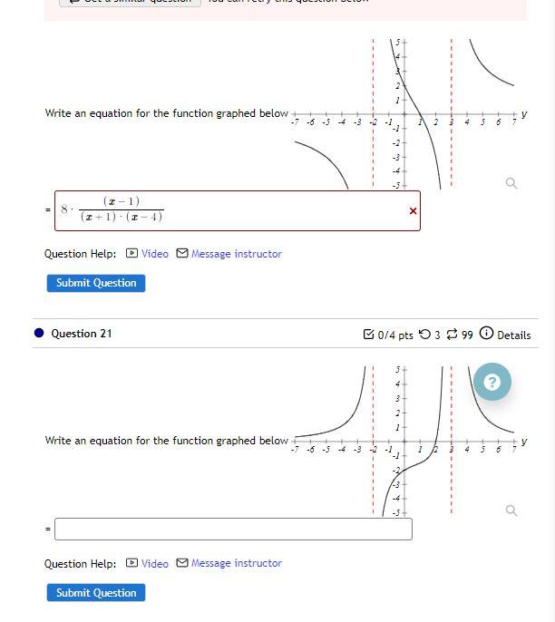 Solved 2 1 Write an equation for the function graphed below | Chegg.com