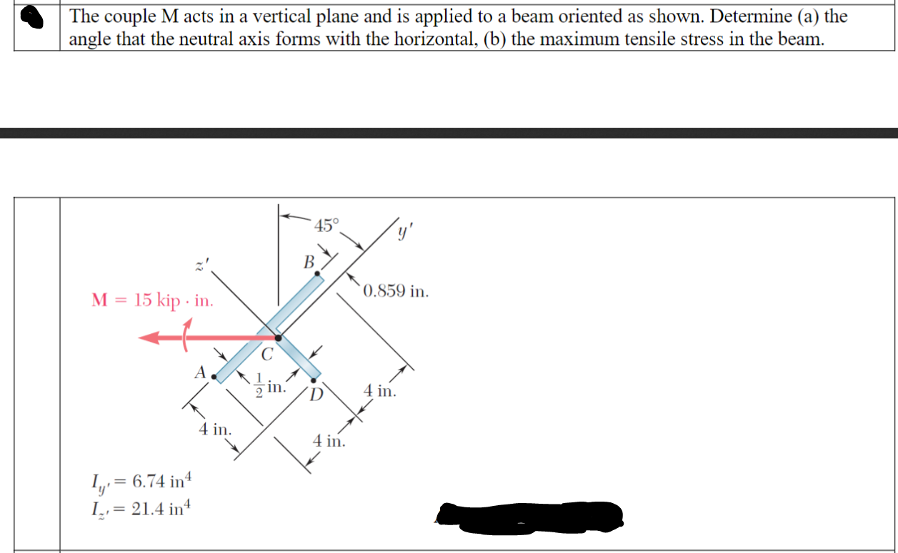 Solved The couple M acts in a vertical plane and is applied | Chegg.com
