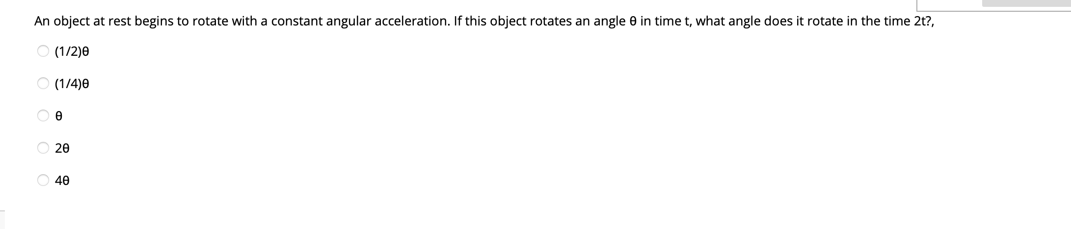 Solved An object at rest begins to rotate with a constant | Chegg.com