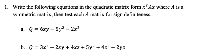 Solved 1. Write the following equations in the quadratic | Chegg.com