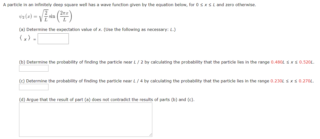 Solved A particle in an infinitely deep square well has a | Chegg.com